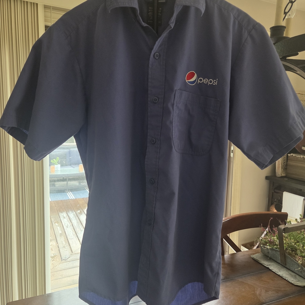 Pepsi Employee Uniform Short-Sleeve Button-Down Shirt… - Gem